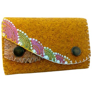 Non Leather Vegan Purse for Women Pink Cork Purse for Cards Slim Card ...