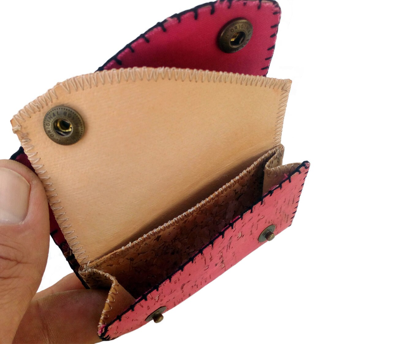 Non Leather Vegan Purse for Women Pink Cork Purse for Cards Slim Card ...