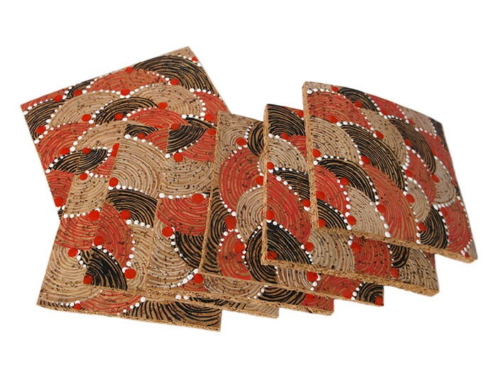 Cork Coaster Indian Pattern Coaster Square Cork Coaster Drink Coasters ...