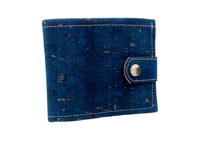 Vegan Wallet Men Blue Cork Wallet Men's Non-leather Wallets Eco ...