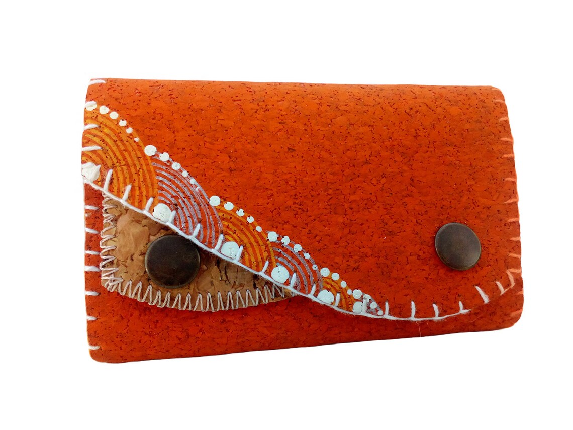 Non Leather Vegan Purse for Women Pink Cork Purse for Cards Slim Card ...