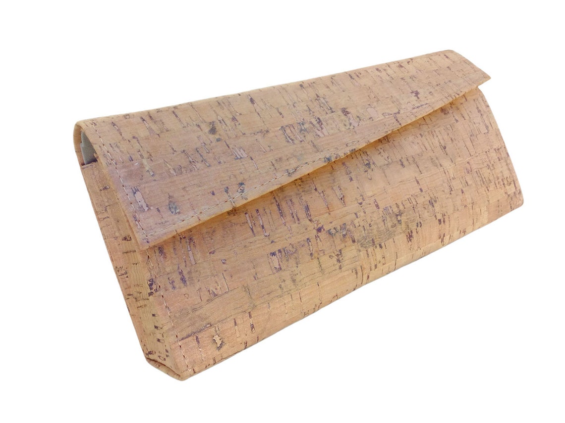 Vegan Cork Clutch Bag, Womens Cork Handbag, Sustainable Evening Purse ...