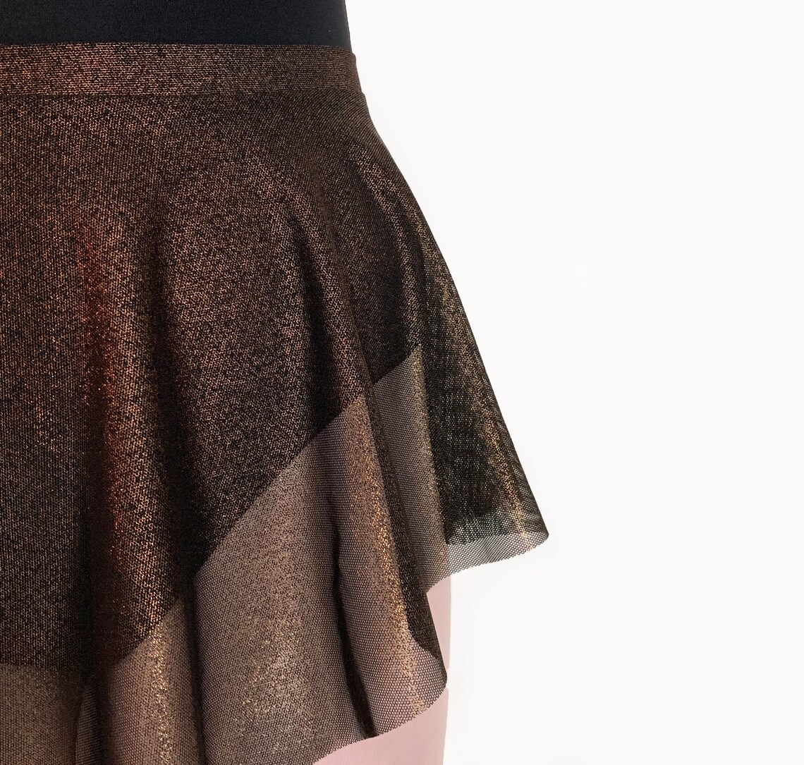 Metallic Copper on Black Stretch MESH Ballet Dance Skirt - Etsy