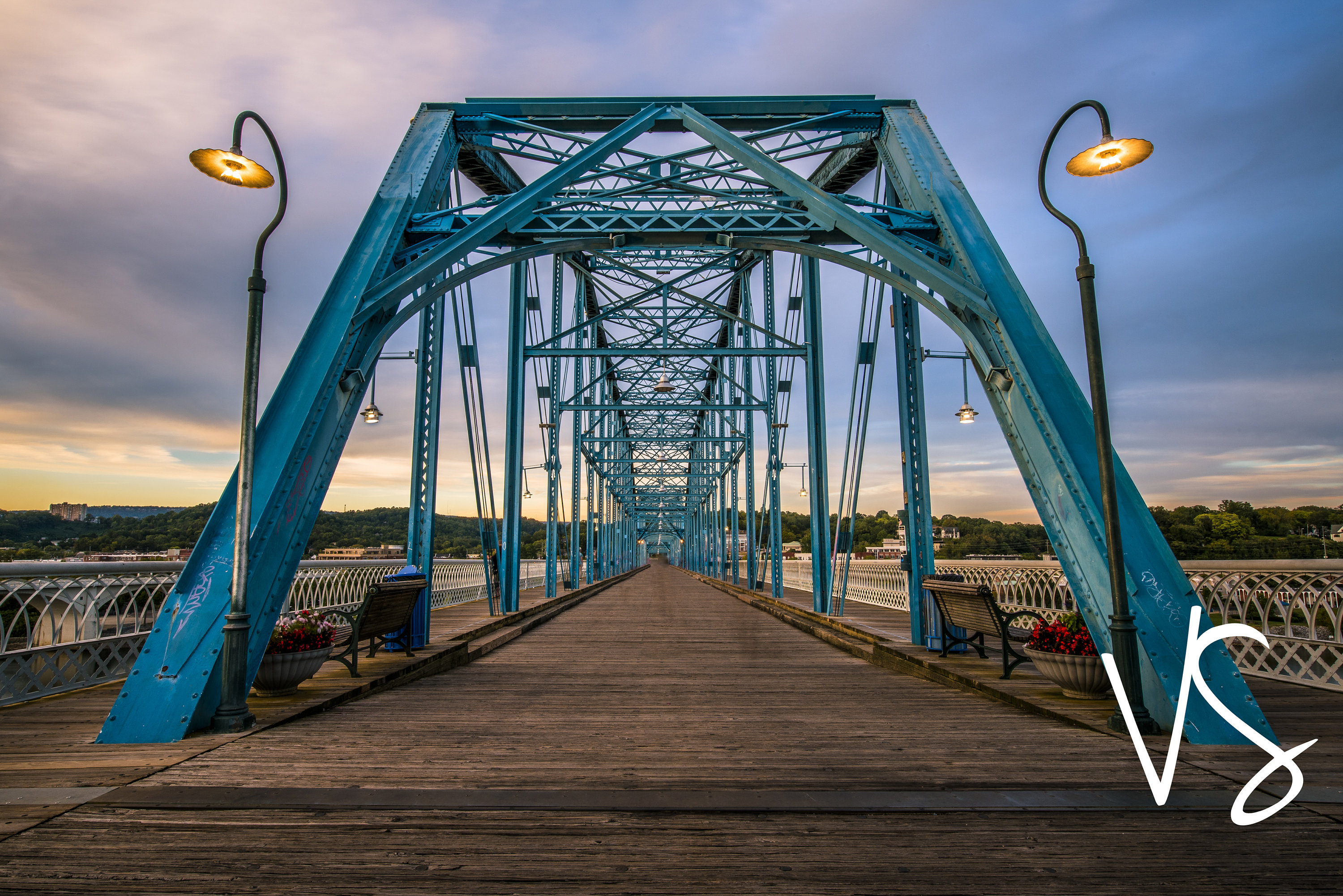 Walnut St Bridge Sunset Chattanooga TN - Etsy