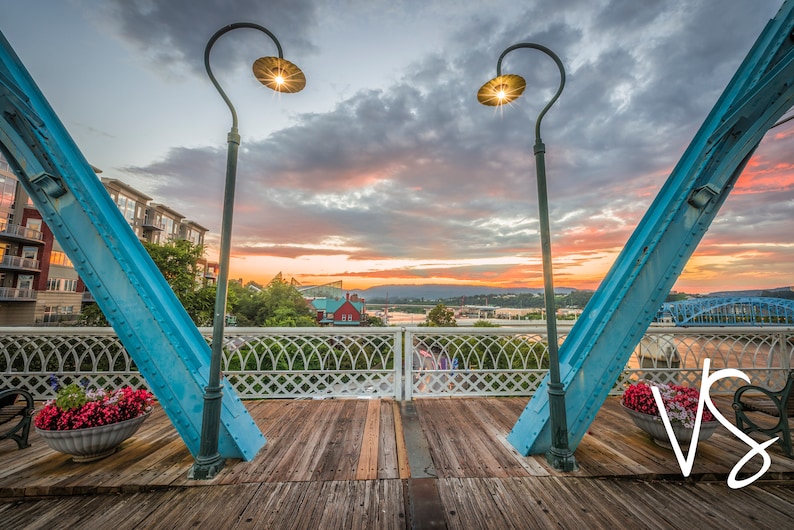 Sunset From Walnut St Bridge, Chattanooga Photography - Etsy