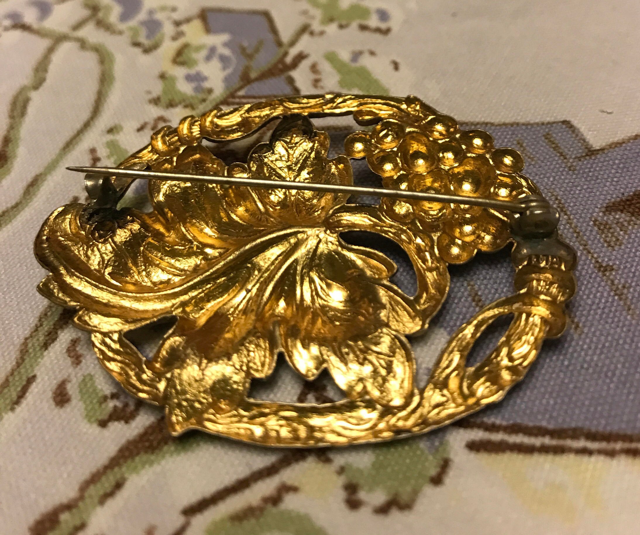 Victorian Brass Brooch. C Clasp. Stamped Metal. | Etsy