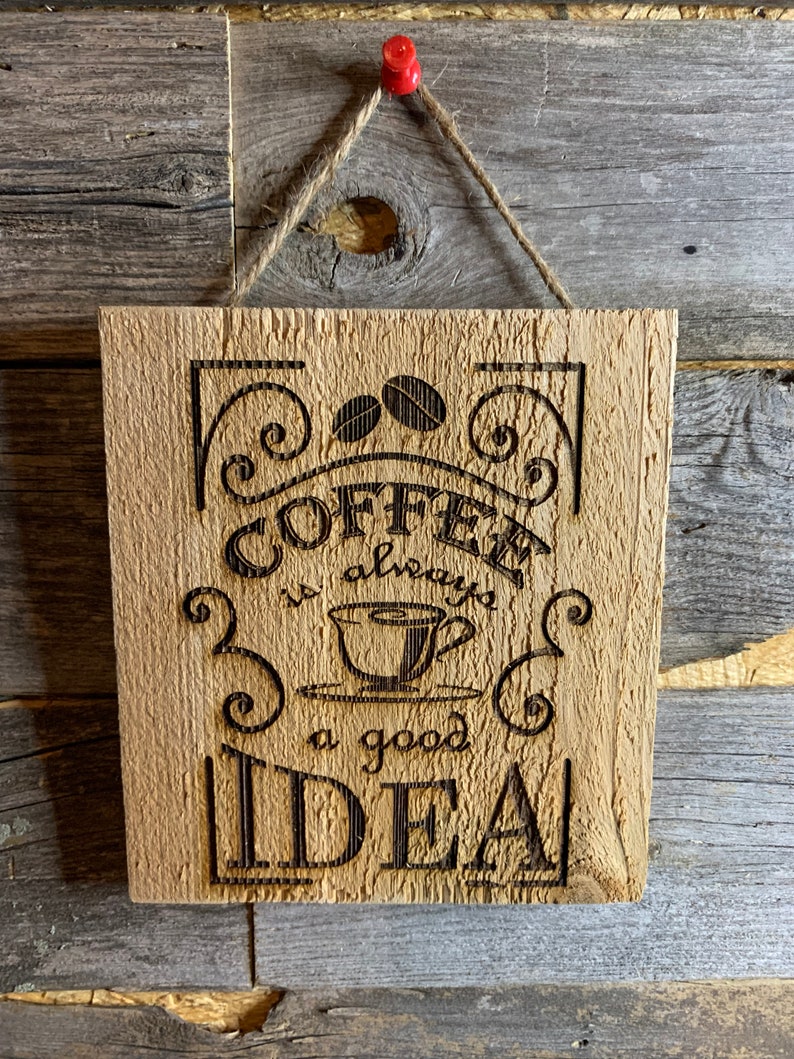Laser Engraved Coffee Sign - Etsy