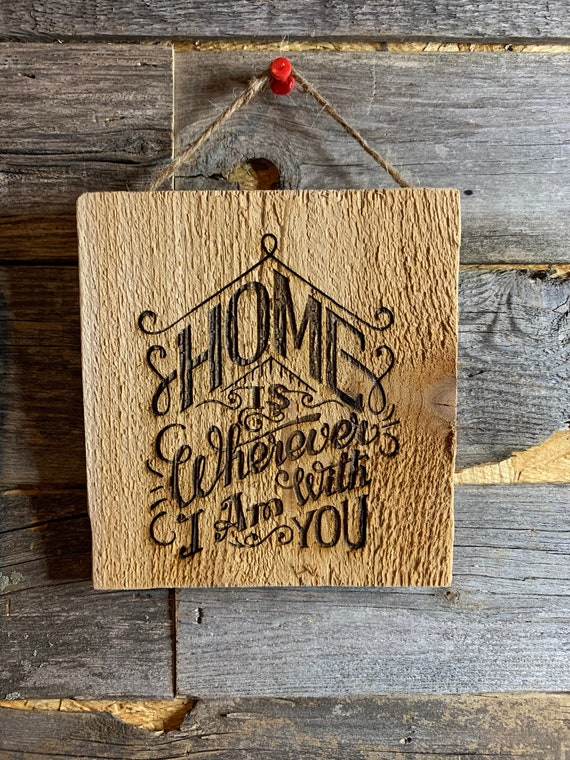 Laser Engraved Wooden Home Sign | Etsy