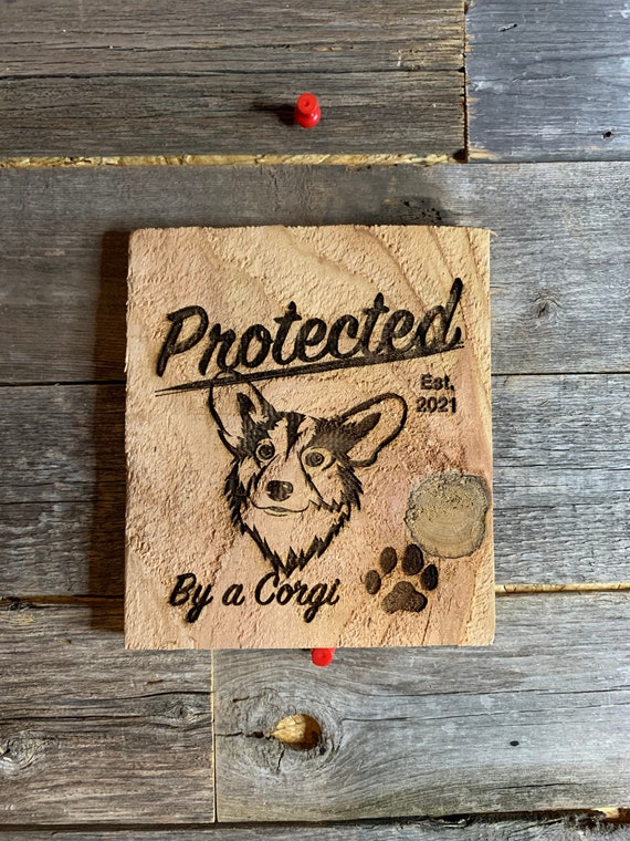 Laser Engraved Wooden Dog Sign - Etsy