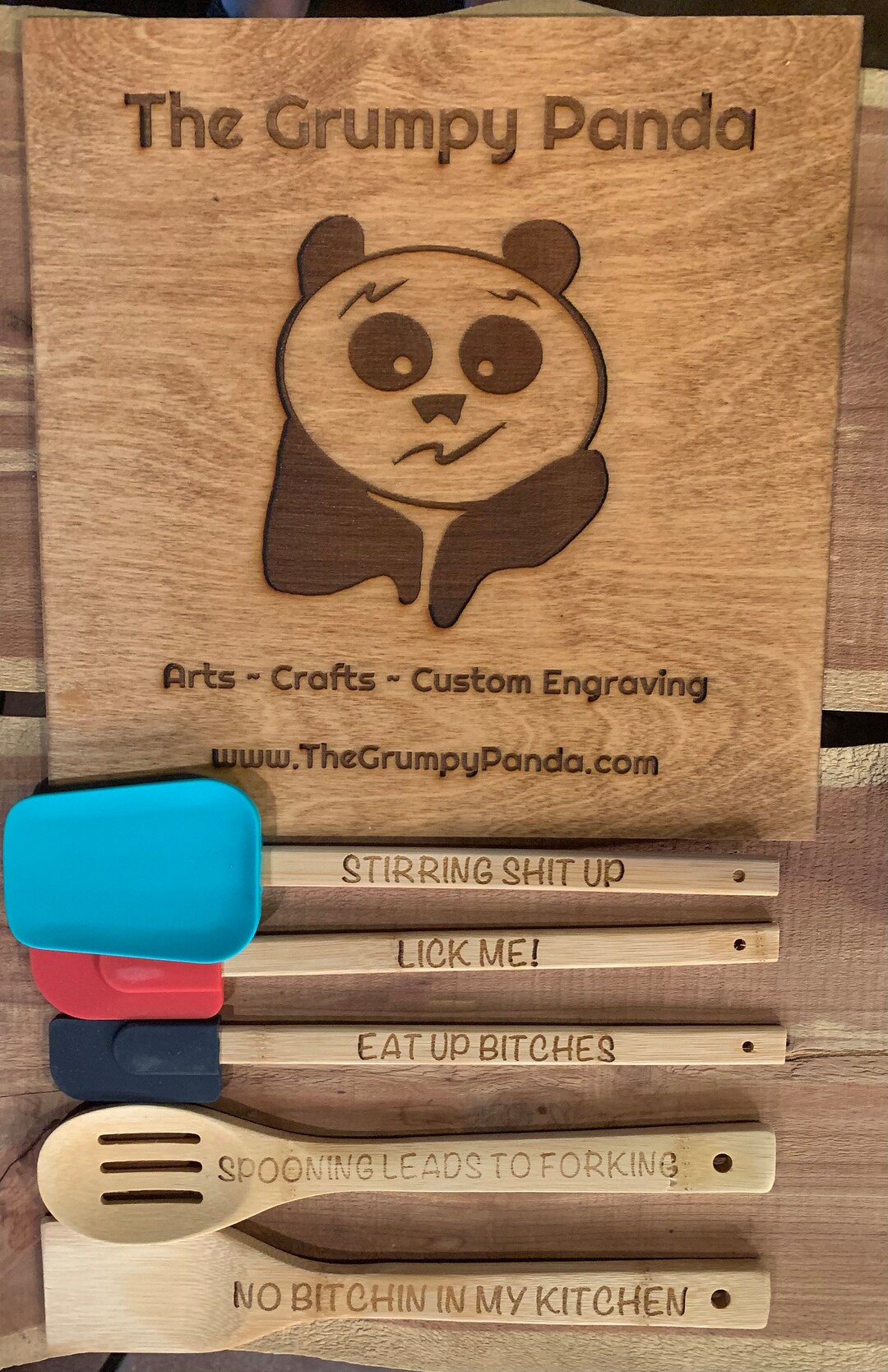 Laser Engraved Bamboo Kitchen Utensils - Etsy