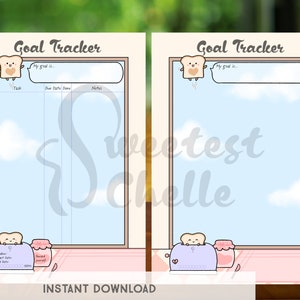 Fun Hand-drawn Goal Planner | Cute A5 Printable | Productivity Tracker ...