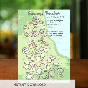 Fun Hand-drawn Savings Tracker | Cute A5 Printable | Financial Savings ...