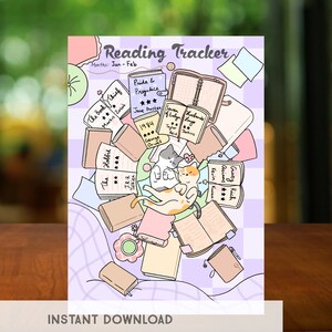Fun Hand-drawn Reading Tracker Cute A5 Printable Reading Journal Book ...