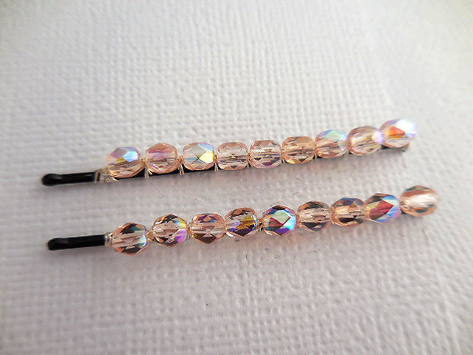 Beaded Bobby Pin Light Pink Hair Pin Sparkly Hair Clip | Etsy