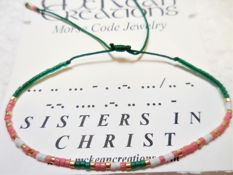 Morse Code Bracelet Sisters in Christ Morse Code Christian - Etsy