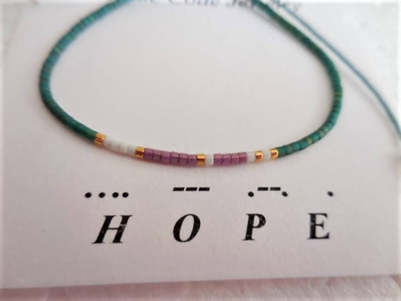 Morse Code Bracelet Hope Morse Code Affirmation Bracelet | Etsy
