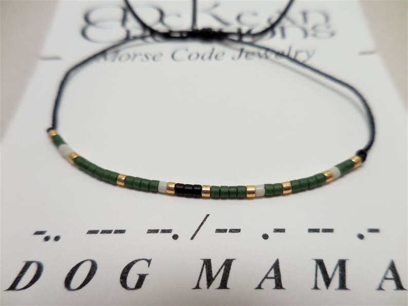 Morse Code Bracelet Dog Mama, Pet Parent Morse Code Bracelet - Etsy