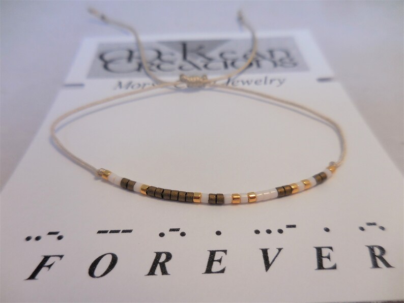 Forever Morse Code Bracelet, String Bracelet, Custom Word Bracelet ...