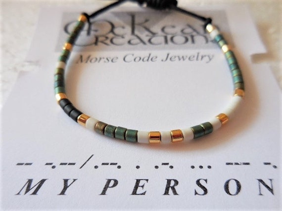 Mens Morse Code Bracelet My Person Morse Code Friendship | Etsy