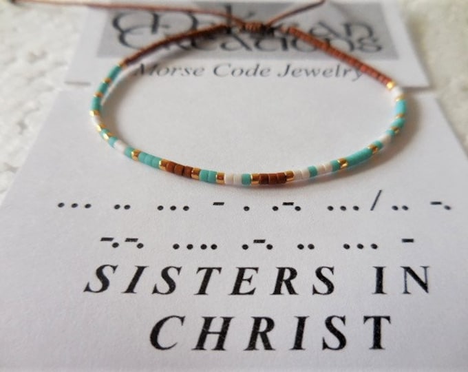 Morse Code Bracelet, Sisters in Christ Morse Code, Christian Bracelet ...