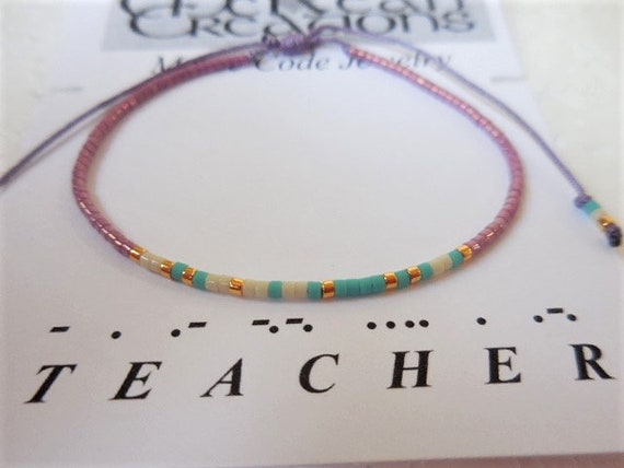 Morse Code Bracelet Teacher Morse Code Bracelet Teacher | Etsy