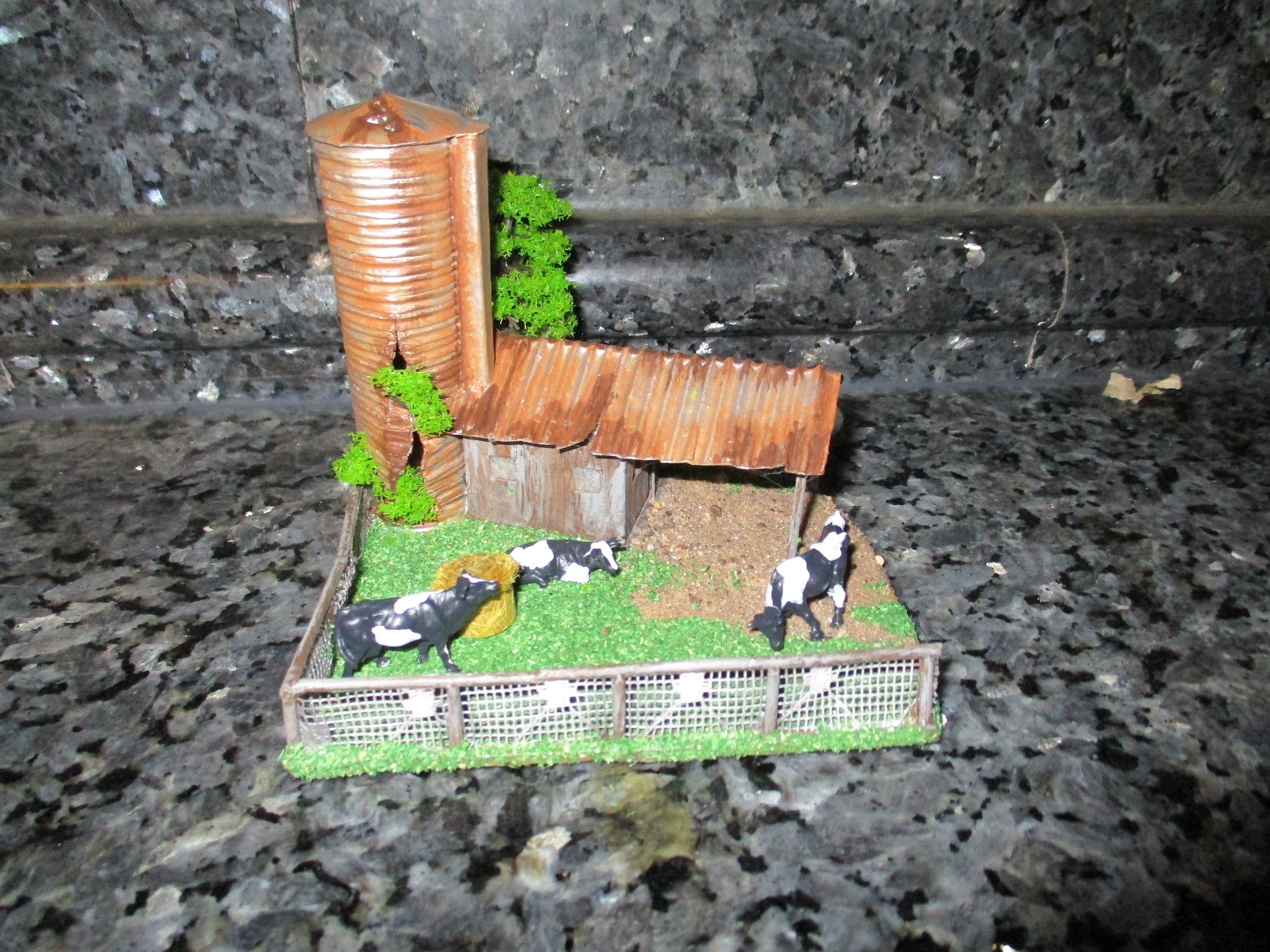 HO Scale Miniature Rustic Grain Silo Putz Ornament OOAK | Etsy