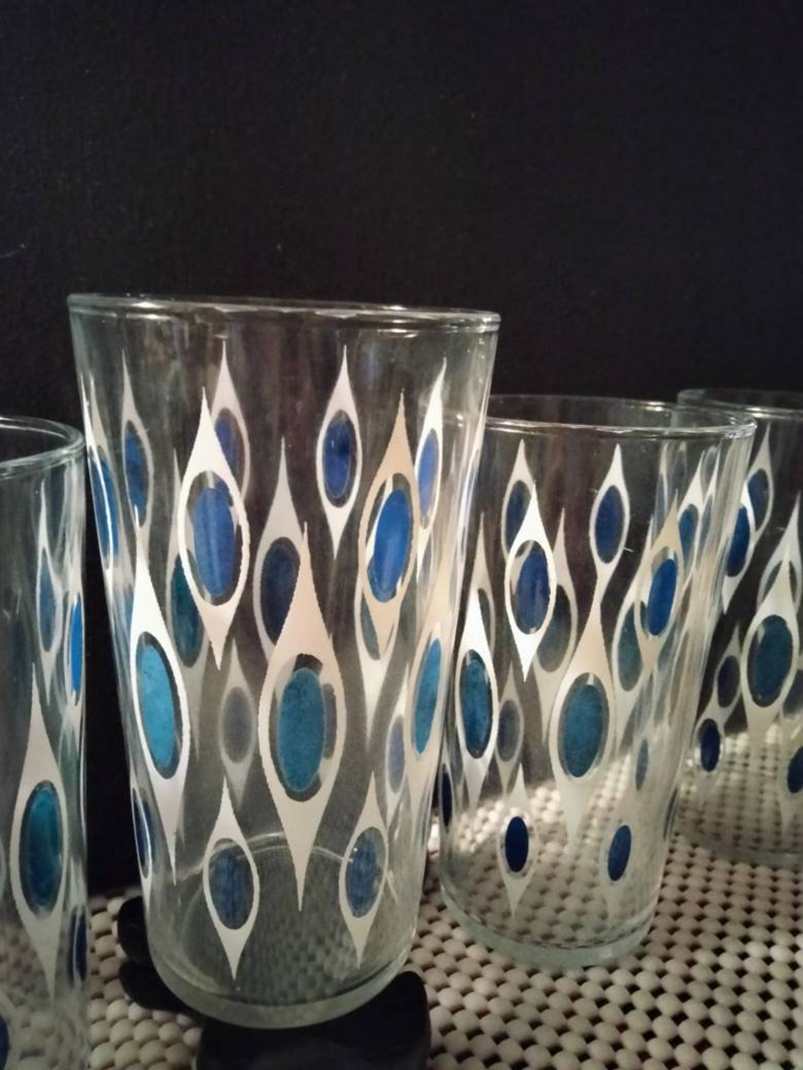 Vintage Set of 4 Atomic Eye Design Tumblers Unknown Maker. - Etsy