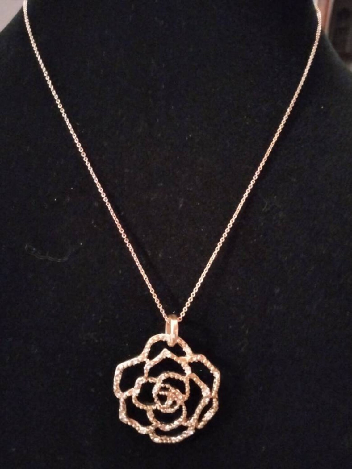 RMN Gold Rose Pendant on Gold Chain - Etsy