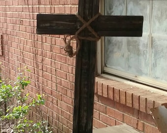 Large 18X36 Reclaimed Barn Wood Cross With Nails and Twine. Custom One ...