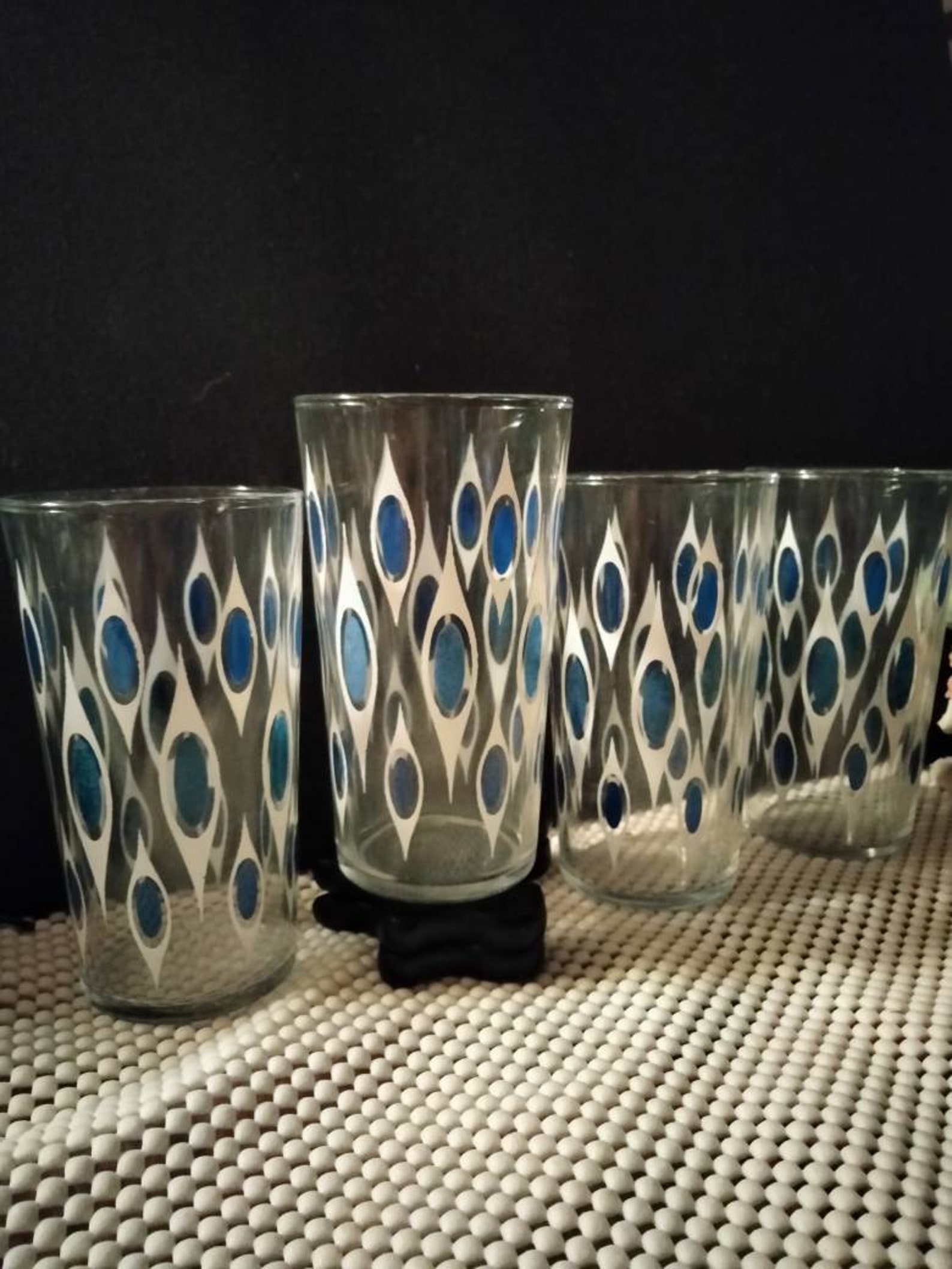 Vintage Set of 4 Atomic Eye Design Tumblers Unknown Maker. - Etsy