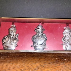 New Old Stock Gorham Silver Snowman Ornament Set - Etsy