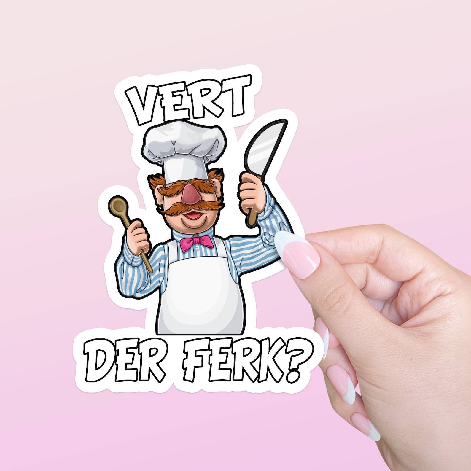 Swedish Chef Vert Der Ferk WTF Muppets Sticker Water Bottle - Etsy