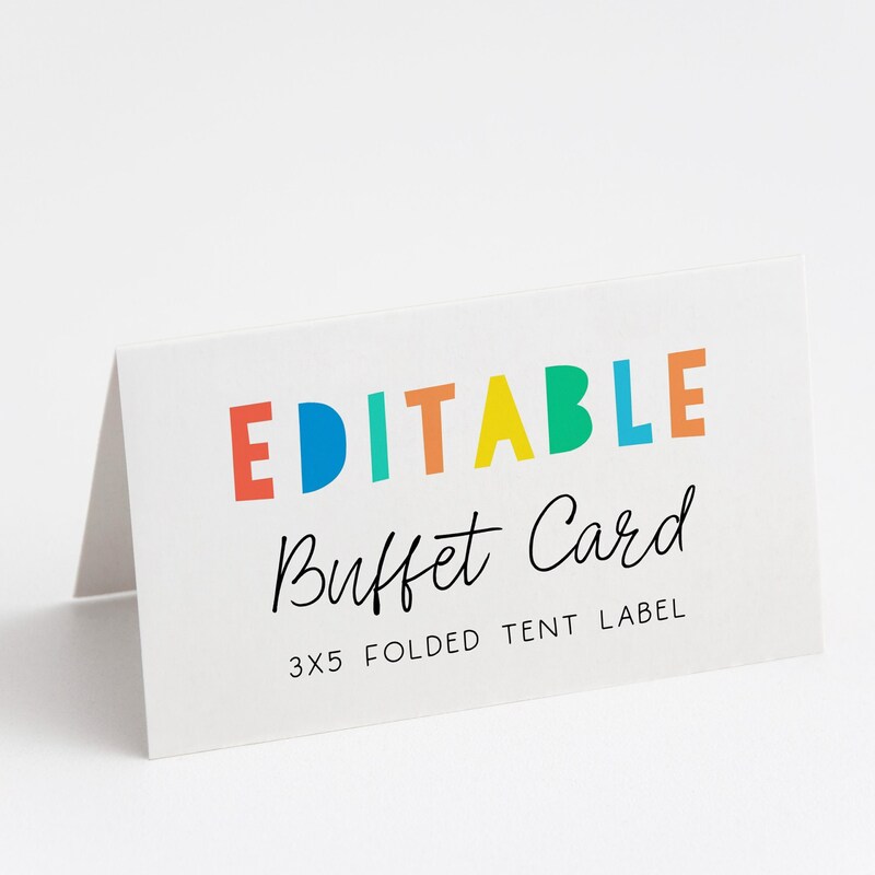 Buffet Menu Tags - Etsy