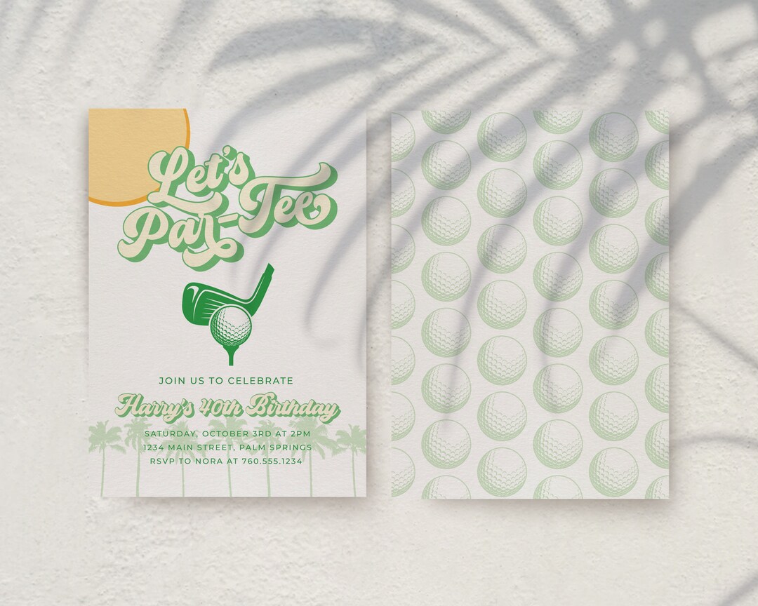 Editable Golf Birthday Invitation, Par-tee Theme (digital Download) - Etsy