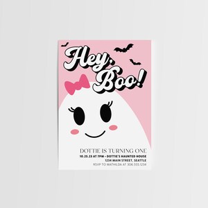 EDITABLE Halloween Ghost Milestone Poster Template, Hey Boo, First ...