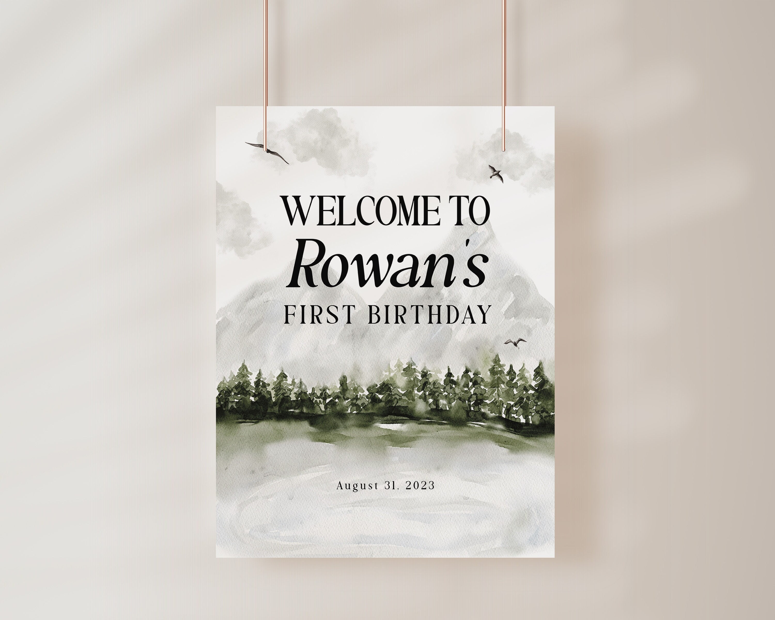Forest Welcome Sign First Birthday Decoration Wild One - Etsy