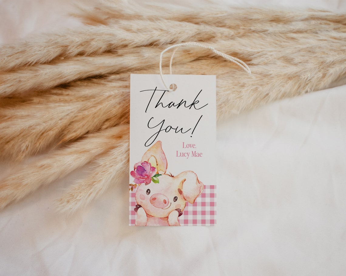 EDITABLE Pig Invitation Template, Little Piggy Theme Party, Girl First ...