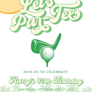 EDITABLE Golf Invitation Let's Par-tee Birthday First - Etsy