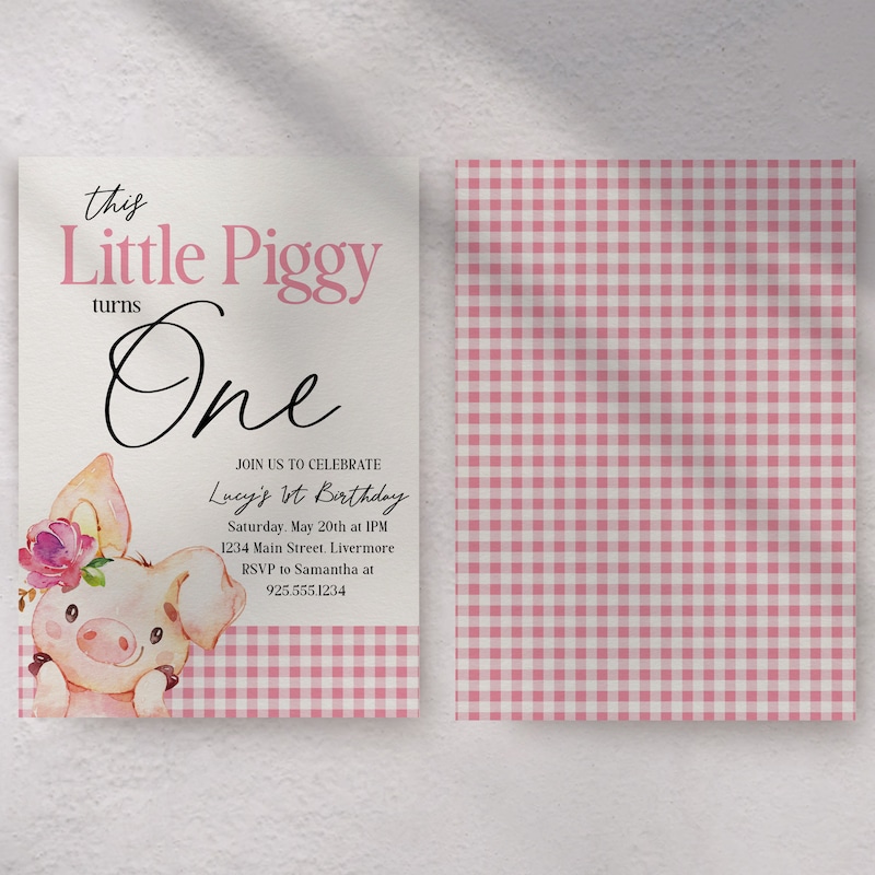 Pig Invitation - Etsy