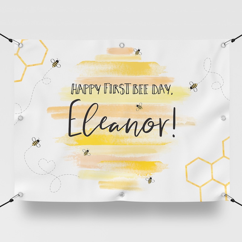 First Bee Day Banner - Etsy