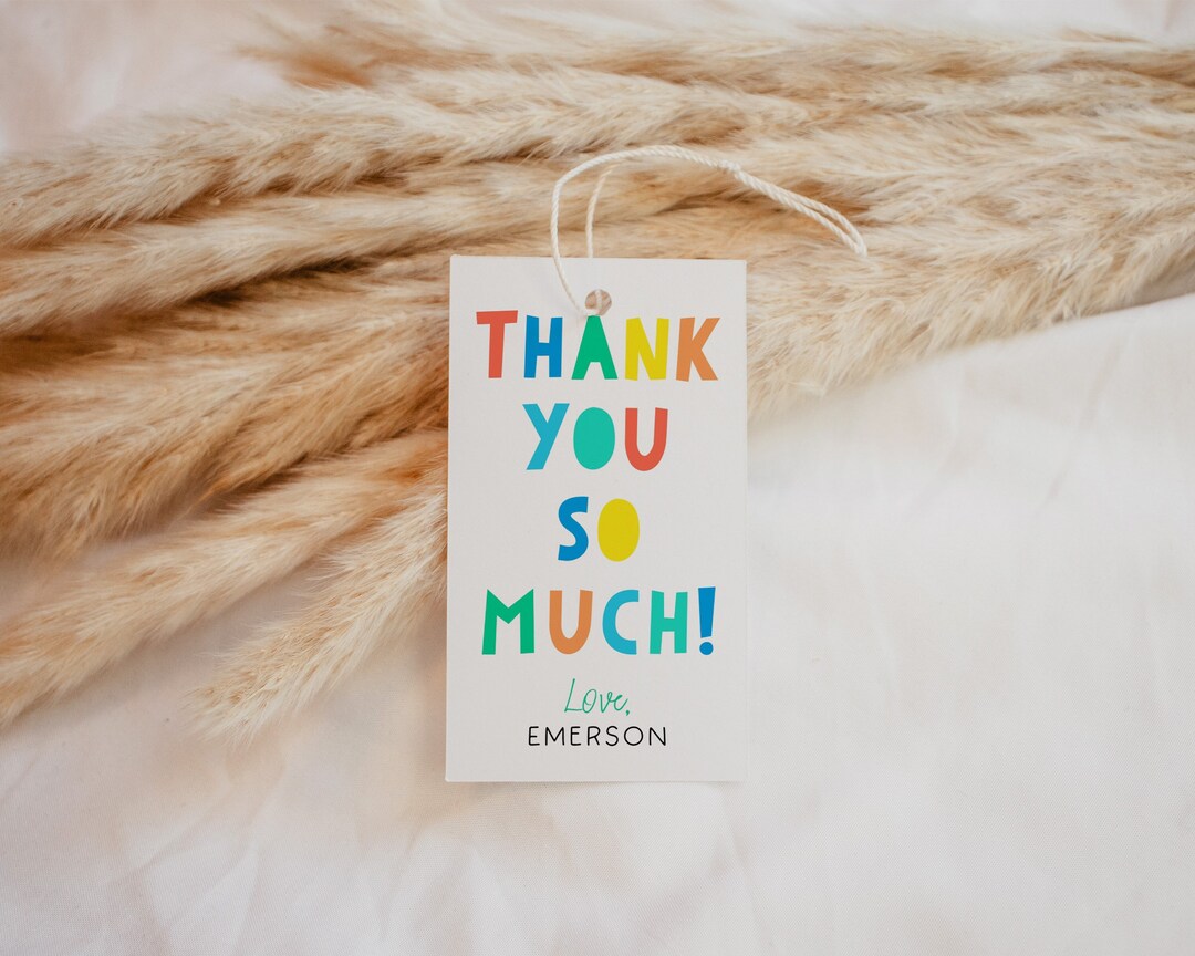 EDITABLE Colorful Thank You Tag Template, Printable One is Fun Favor ...