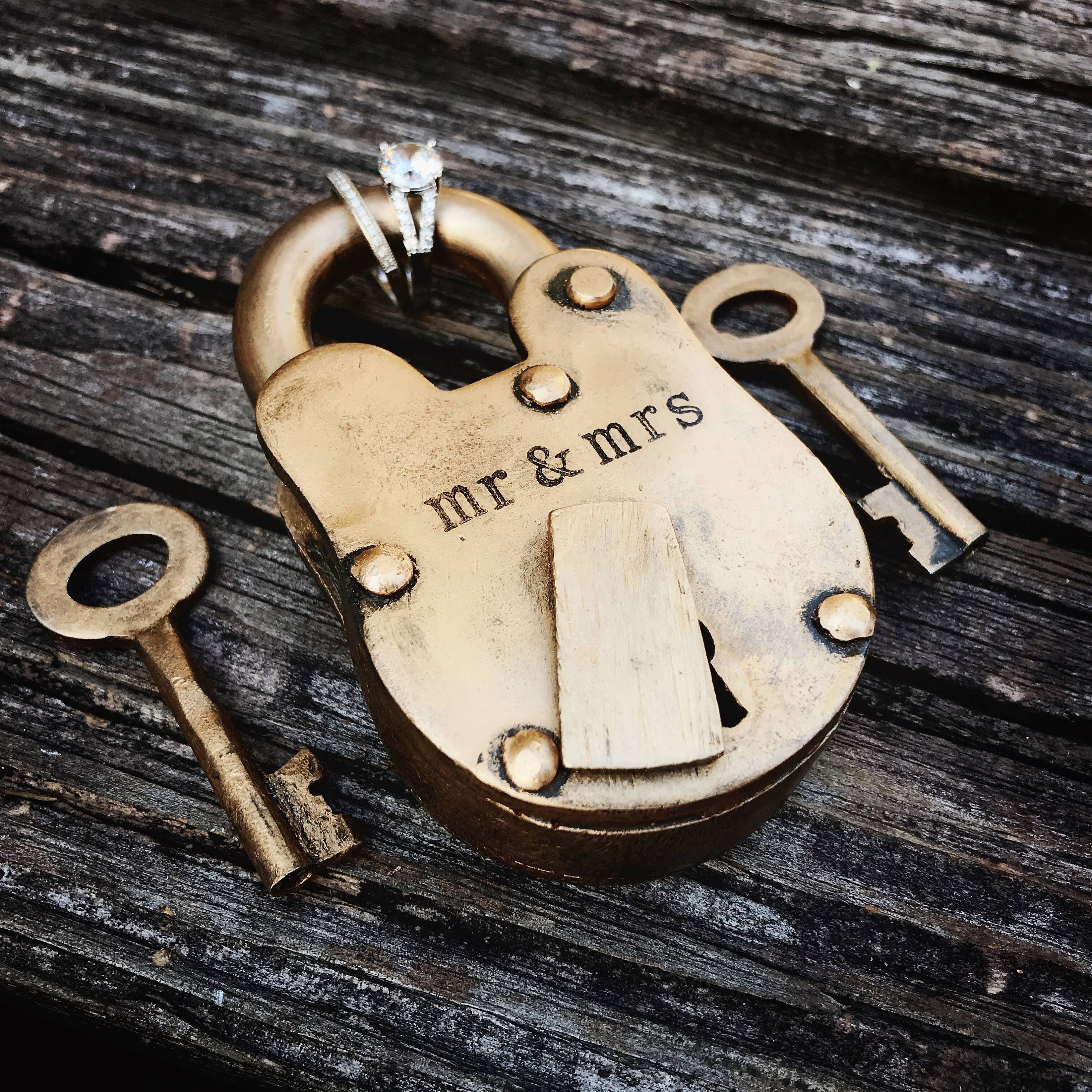 Antique Padlock Mr & Mrs Ring Holder Ring Bearer Gift for the - Etsy