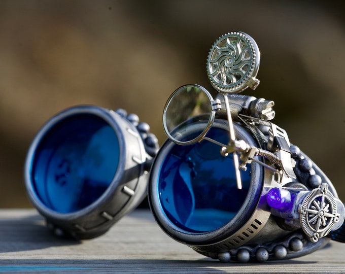 Handmade Steampunk Goggles: Festival Cosplay Accessories With LED ...