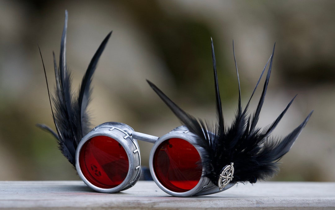 Steampunk Goggles or Monocle – Pirate Eye Patch Style With Feathers ...
