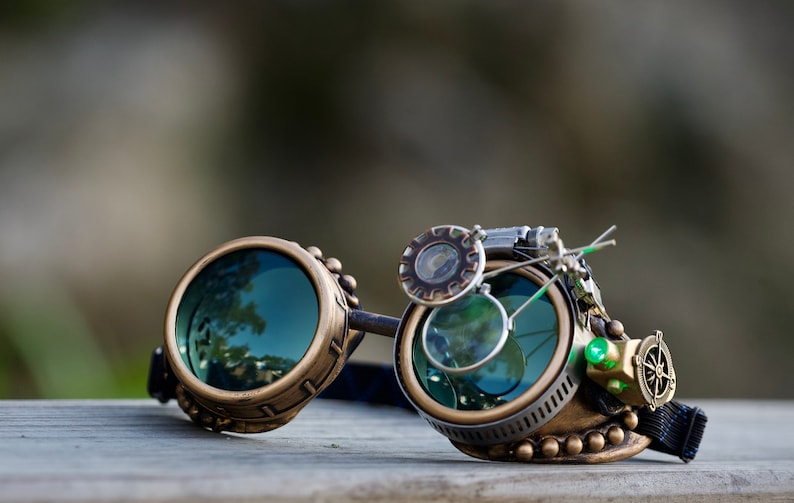 Handmade Steampunk Goggles: Festival Cosplay Accessories With LED ...