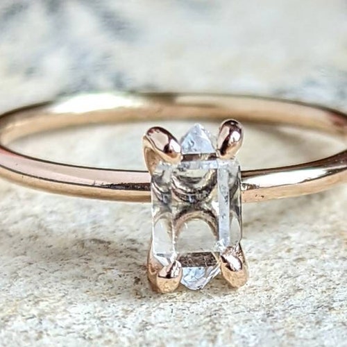 Herkimer Diamond Quartz Crystal Engagement Ring Rough - Etsy