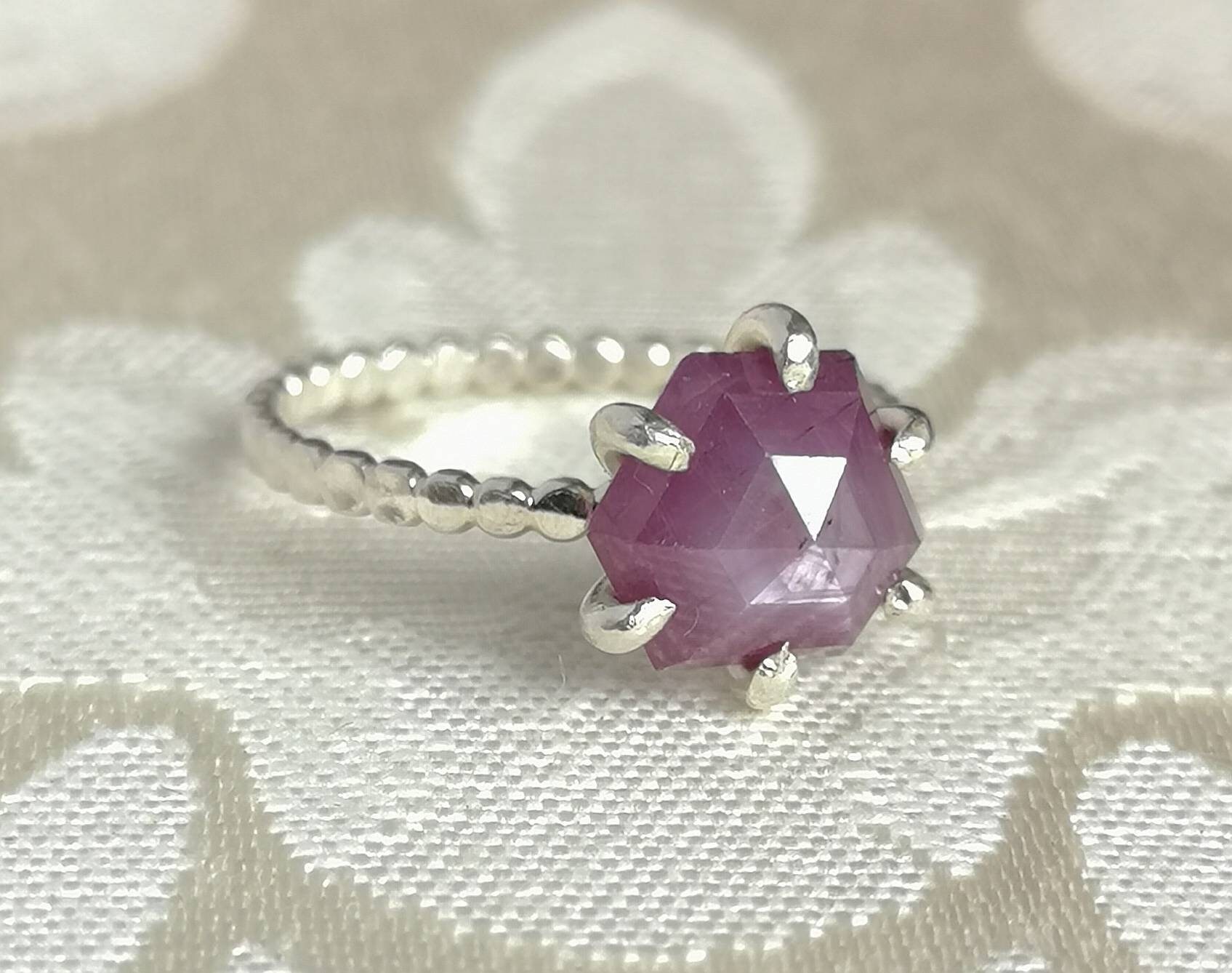 Star Ruby Crystal Ring - Geometric Ring - July Birthstone Jewelry ...