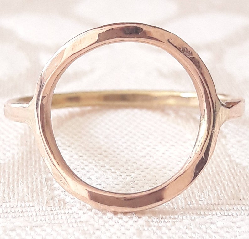 Hammered Open Circle Ring Geometric Jewelry Hammered Ring | Etsy