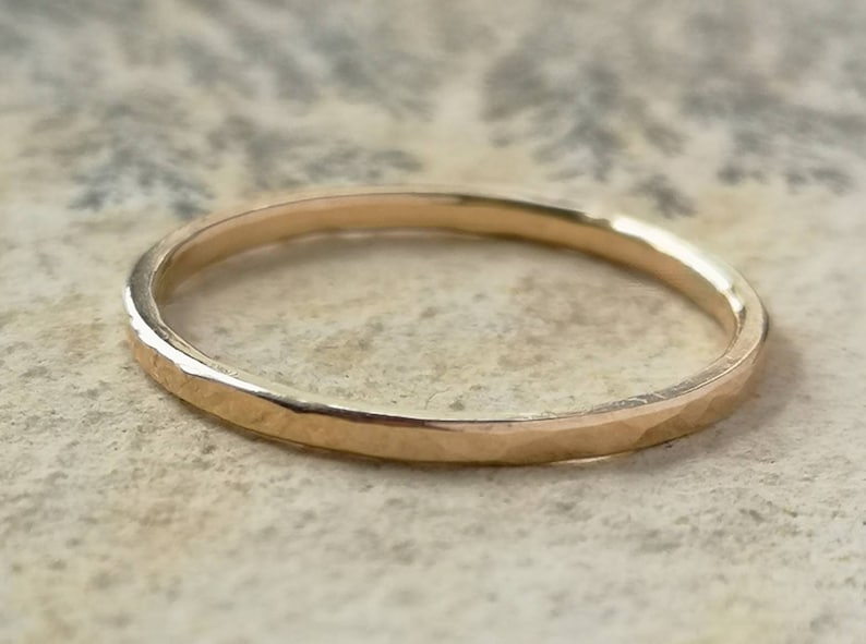 Yellow Gold Band Simple Gold Ring Gold Stacking Ring | Etsy
