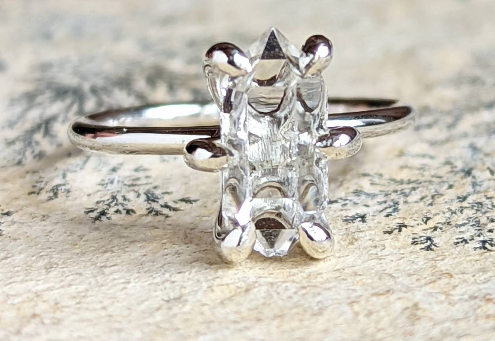 Large Herkimer Diamond Engagement Ring Quartz Crystal - Etsy